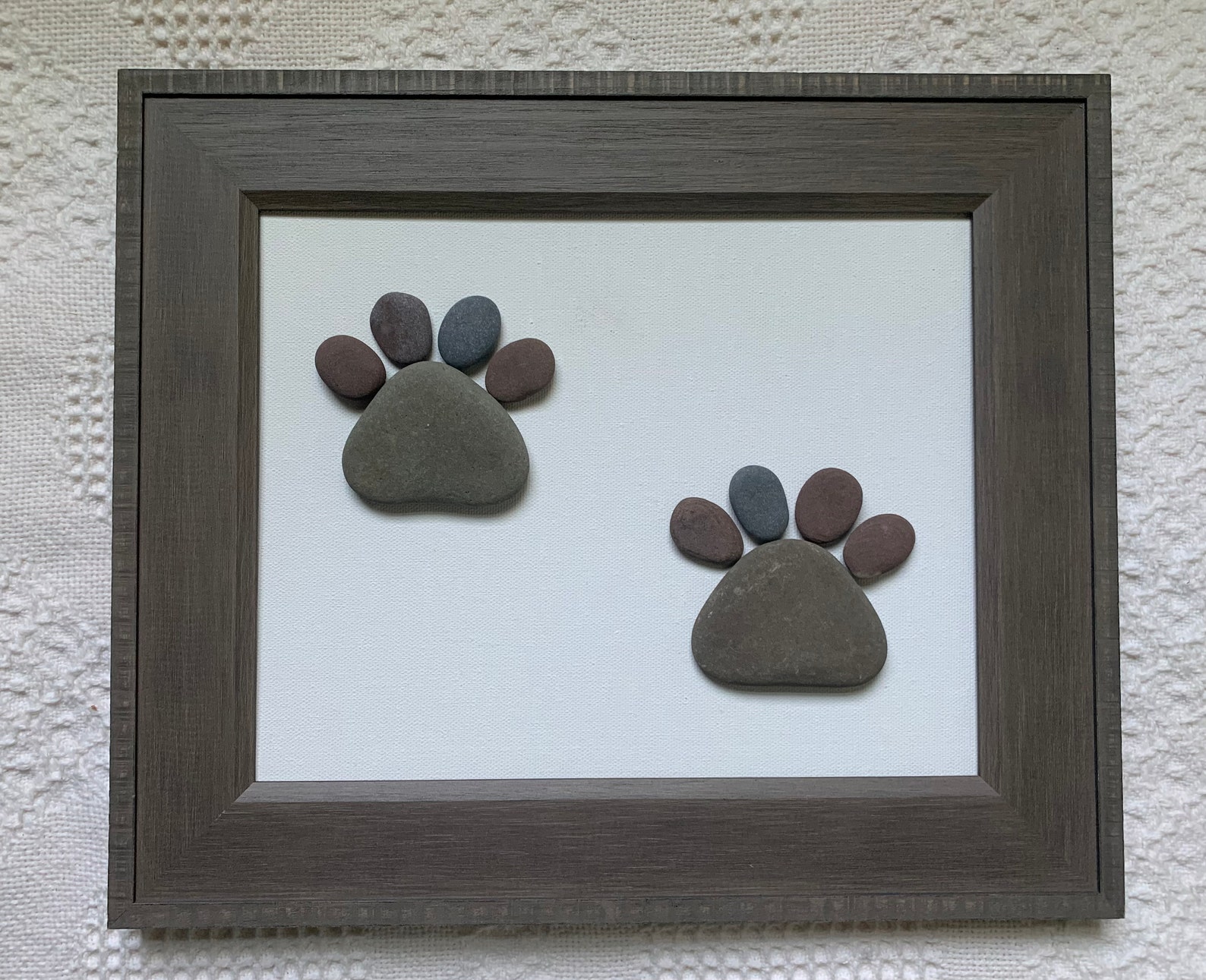 Pebble Art Dog Paw Prints Dog Print Wall Art Dog Print - Etsy UK