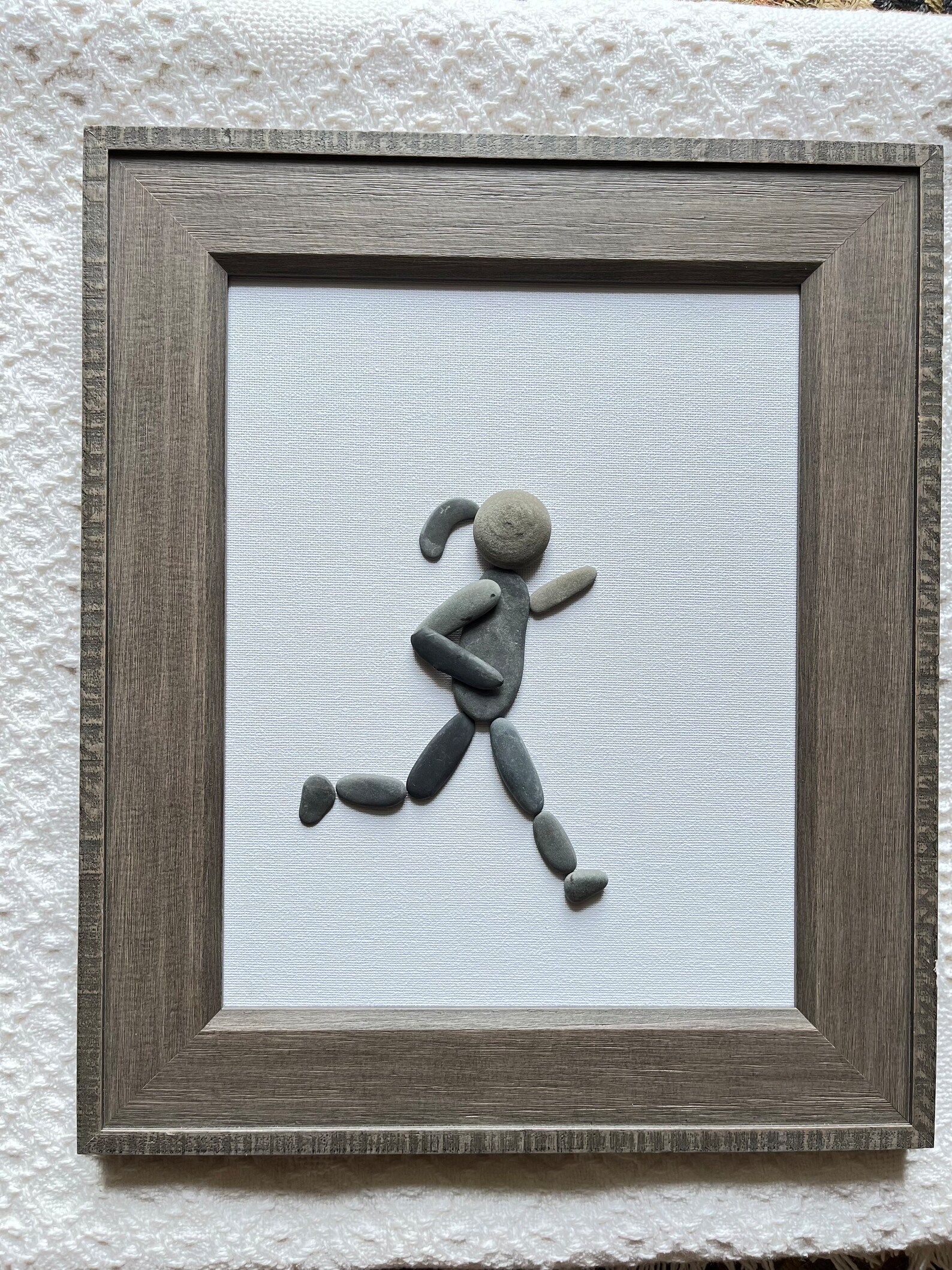 Runner Wall Art, Jogging Decor, Athlete Gift, Pebble Art Runner, Stone ...