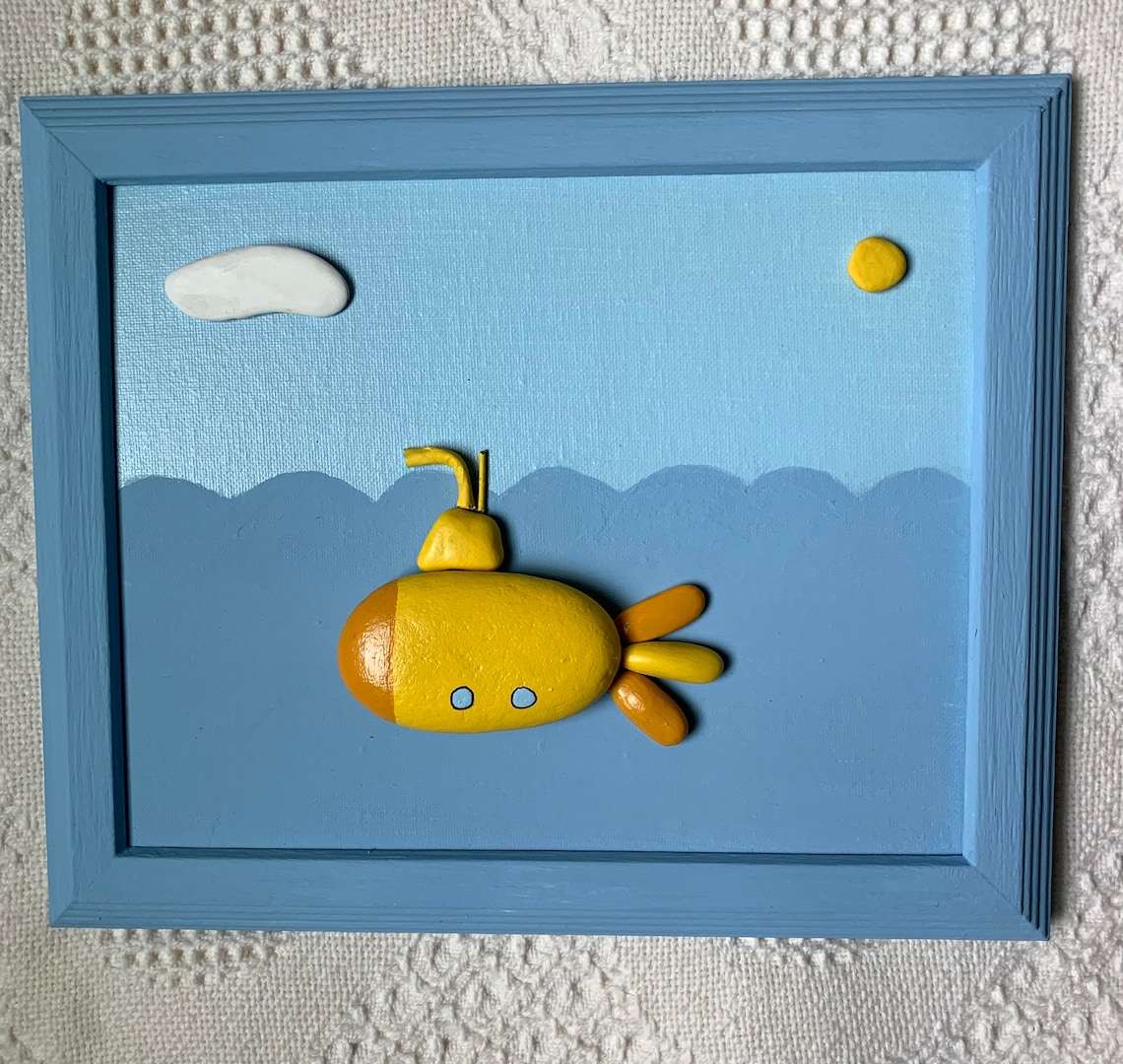 Yelllow Submarine Wall Art Submarine Decor Submarine Pebble - Etsy