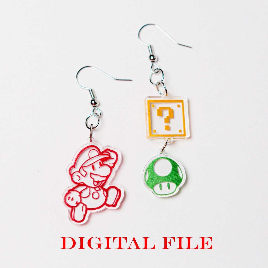 Super Mario Brothers Earrings Laser Cut File - Etsy