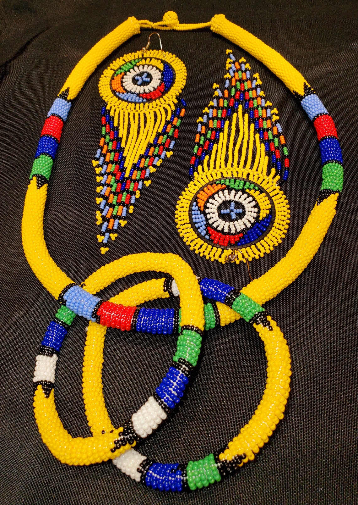 Necklace Beaded: African Hand-Made Jewelry Ndebele Style | Etsy