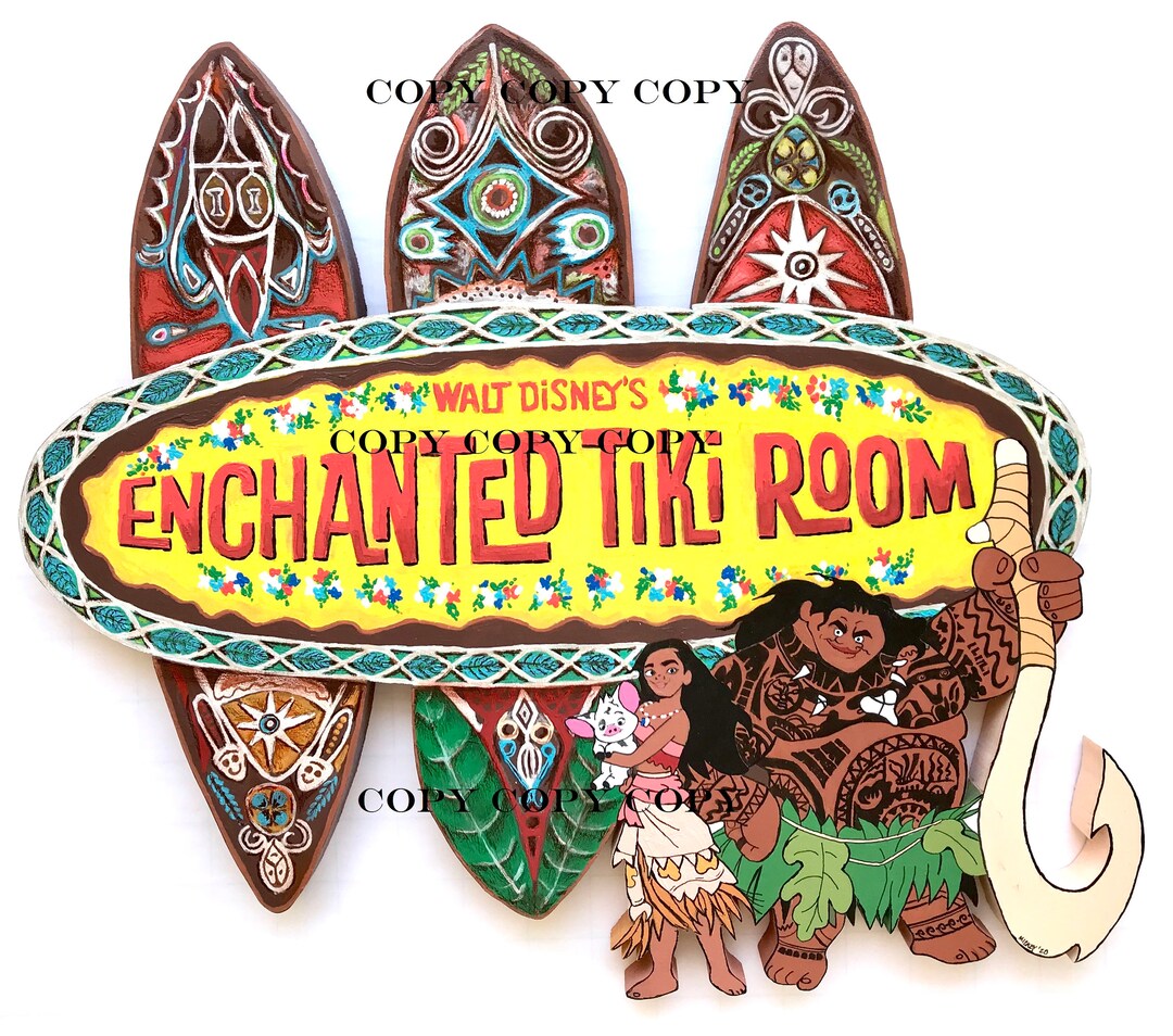 Disney Ride Sign Tiki Room With Moana and Maui 8 X 10 Matted Prints - Etsy