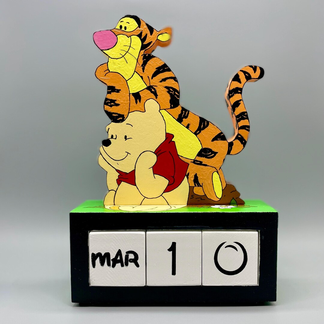 NEW Disney Inspiration Sitting Tigger and Pooh Block Calendar - Etsy