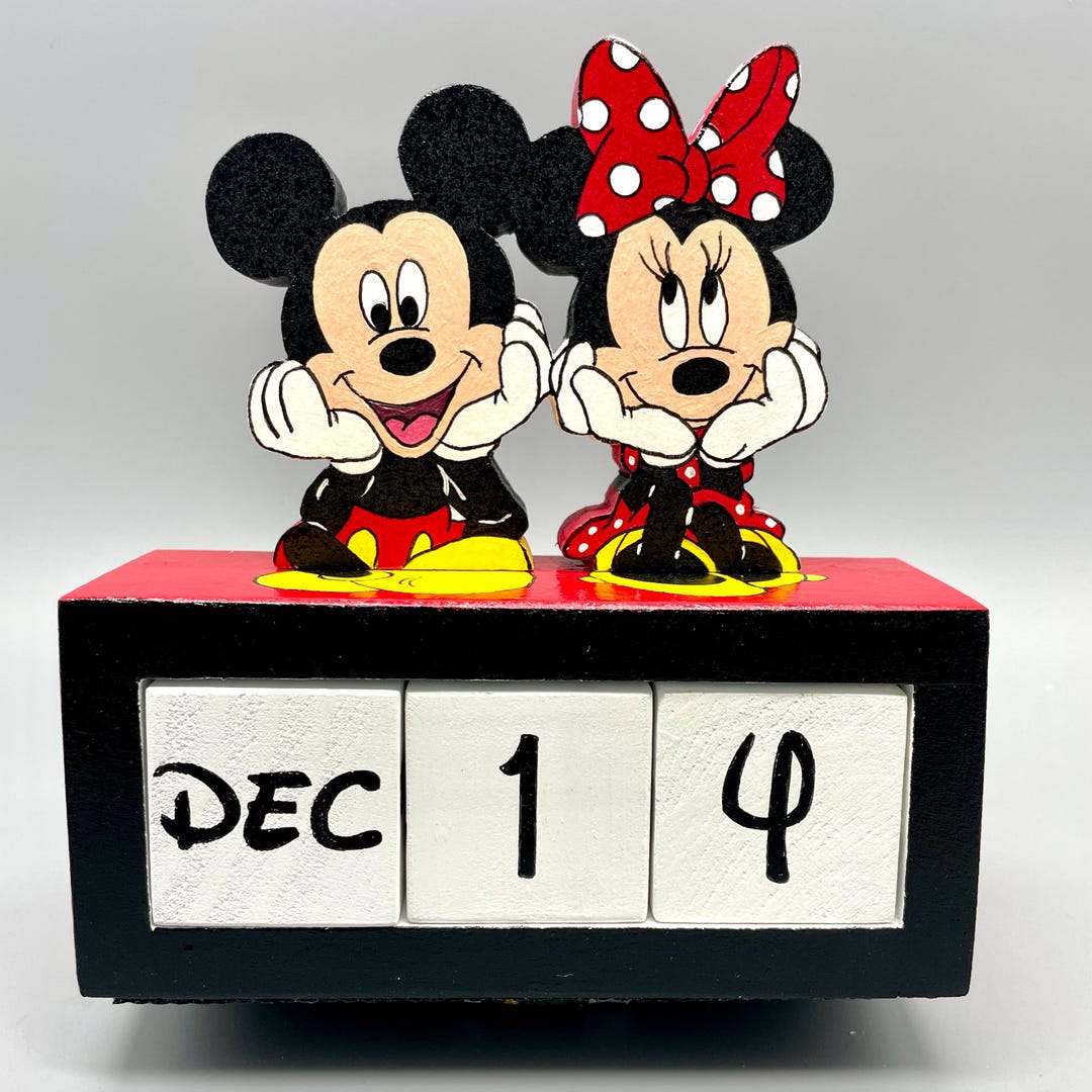 Whimsical Disney Inspired Block Calendar Featuring Mickey and Minnie ...