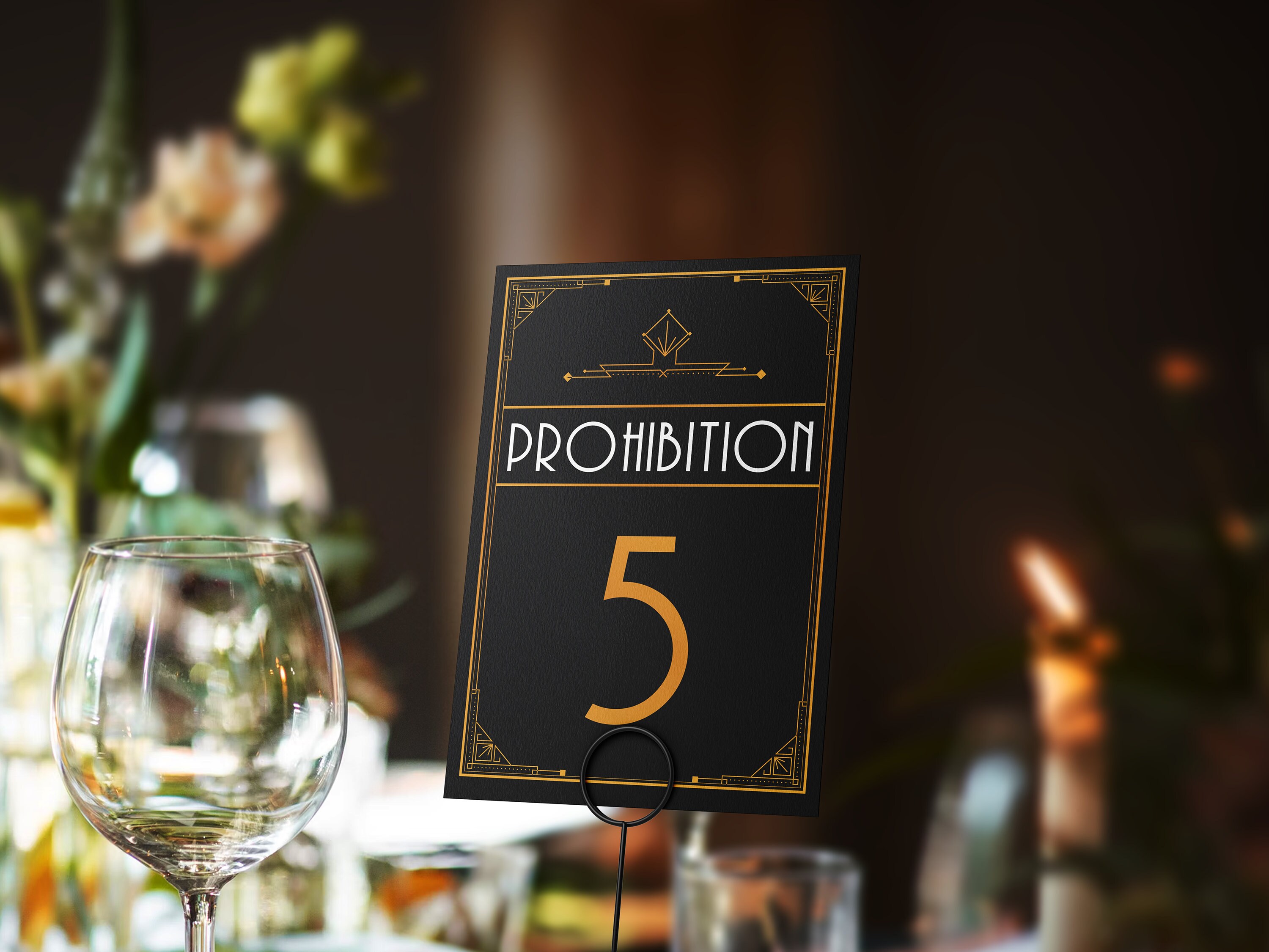 DESIGN ONLY Great Gatsby Table Numbers | Roaring 20's Vintage Retro Art ...