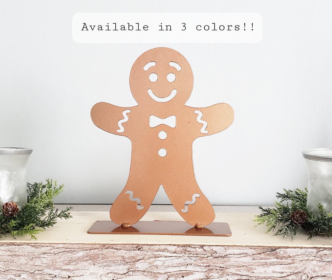 Metal Gingerbread Man Decor: Rustic Christmas Home Accent - Etsy