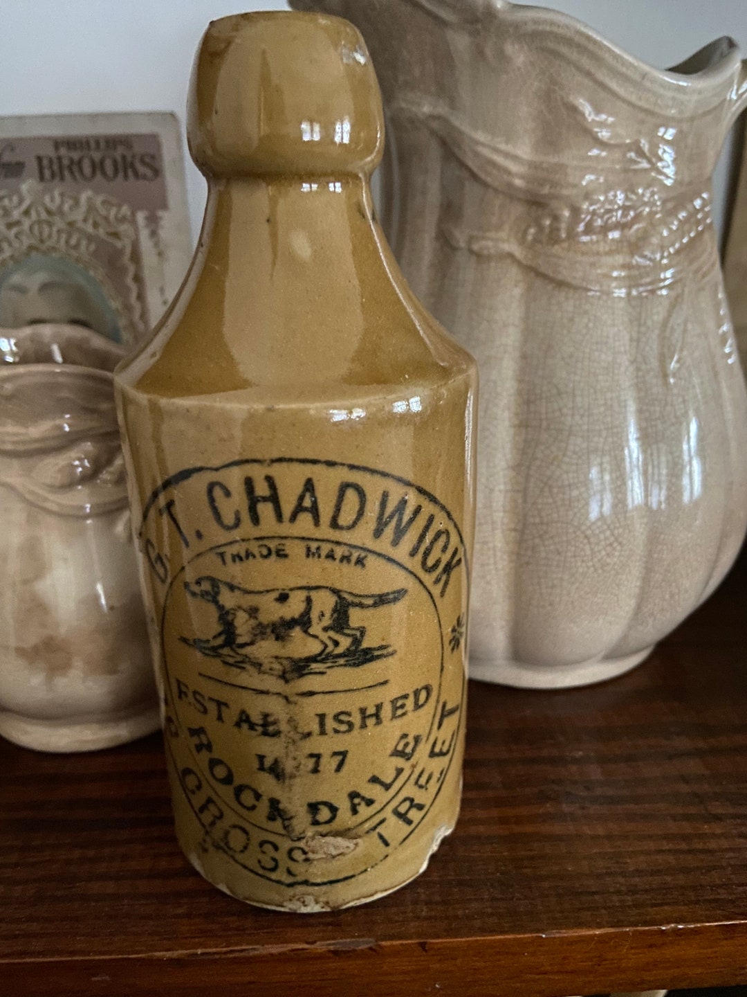 Old English Stoneware Crock Pottery B.T. CHADWICK ROCKDALE - Etsy