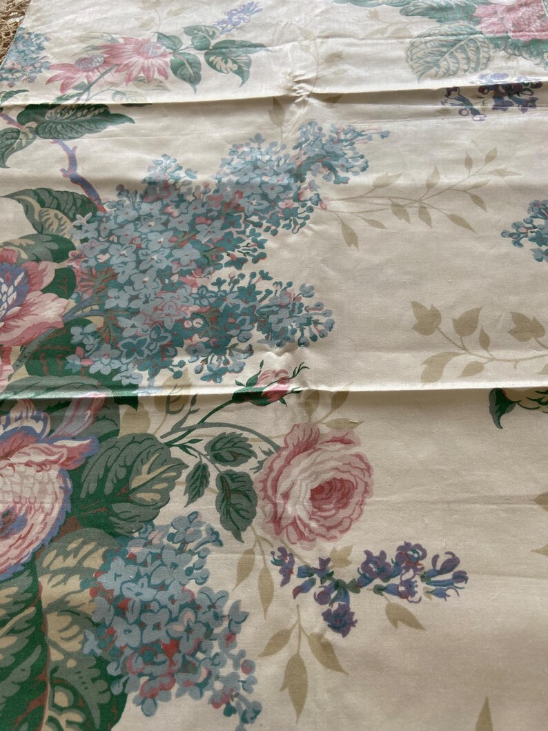 Vintage Waverly Cabbage Roses Floral Fabric - Etsy