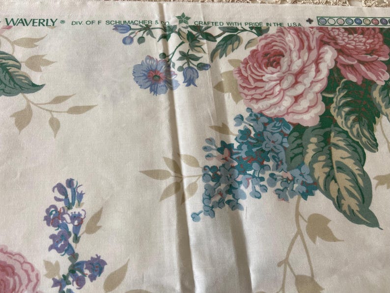 Vintage Waverly Cabbage Roses Floral Fabric - Etsy