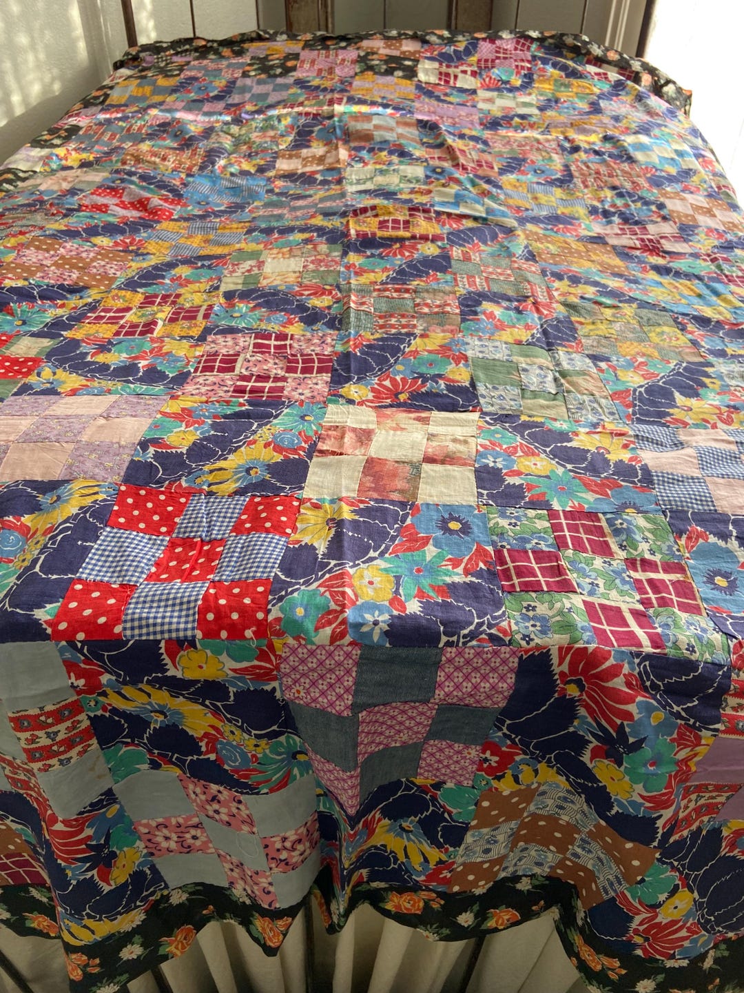 Vintage Fabric Quilt Topper Star Design - Etsy