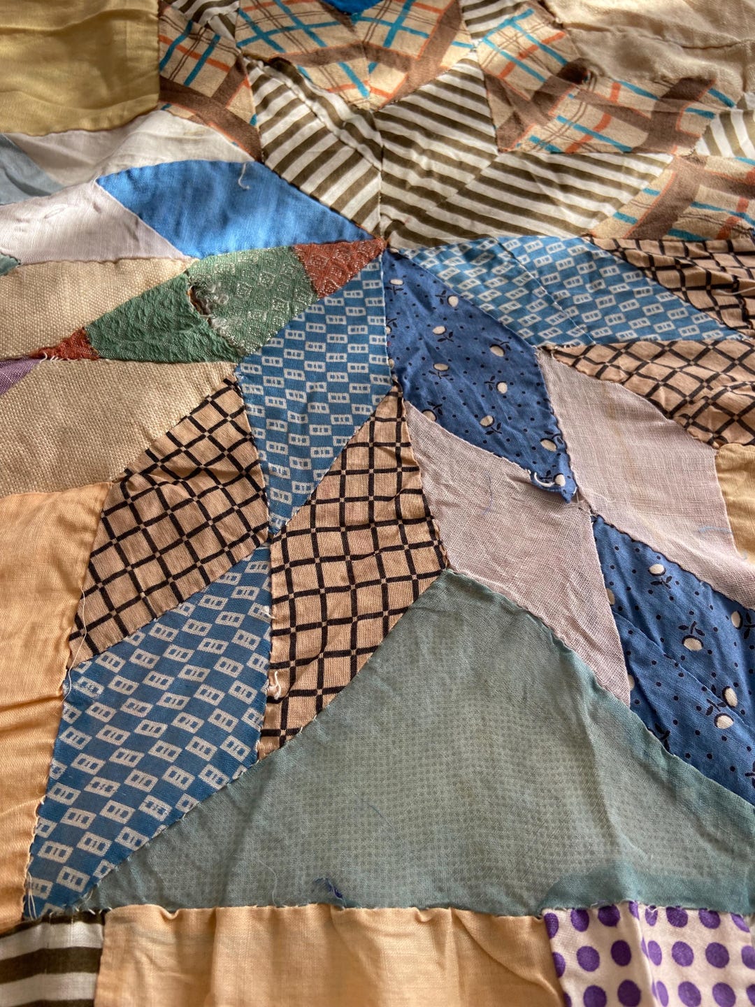 Vintage Fabric Quilt Topper Star Design - Etsy
