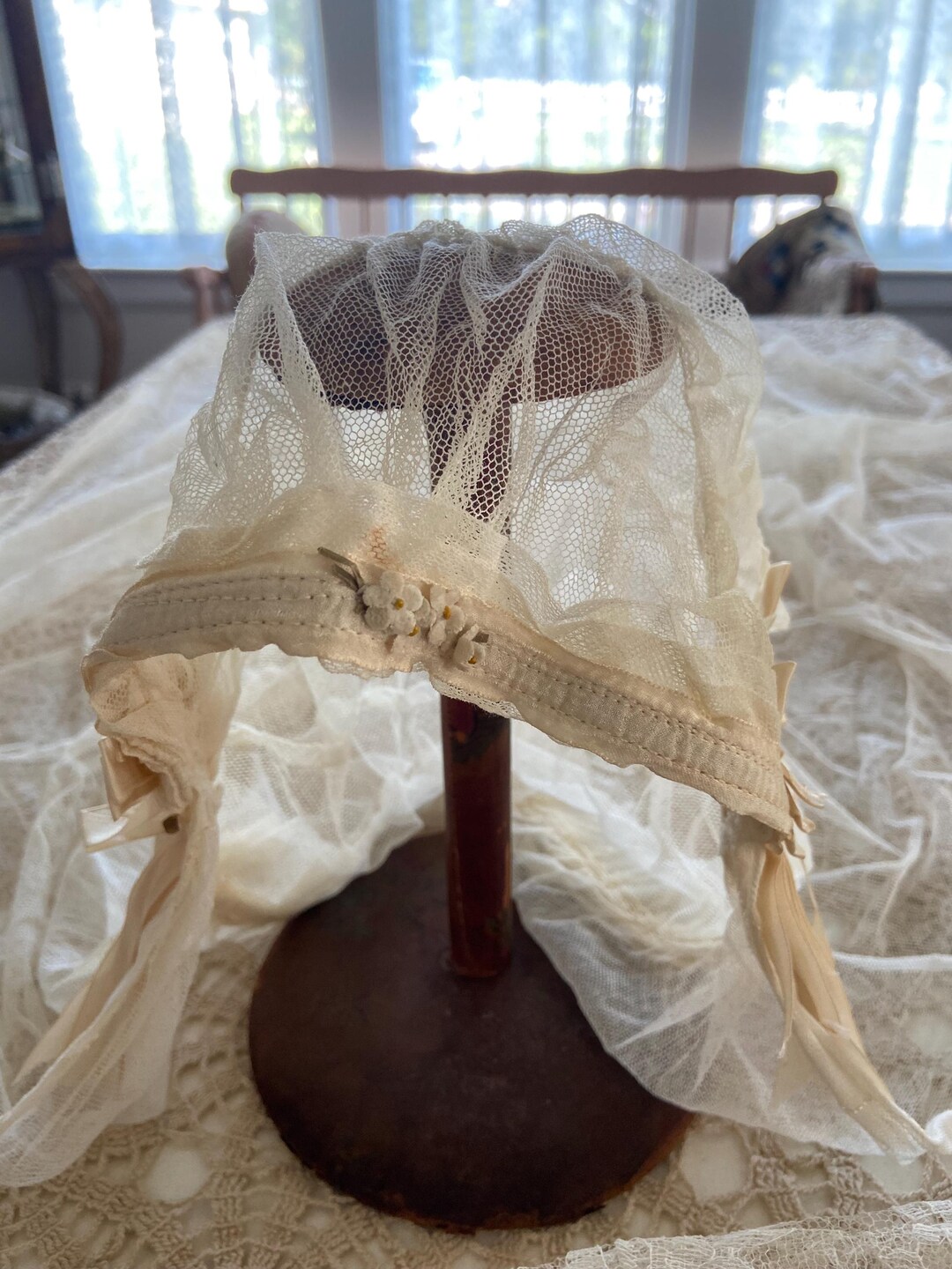 Gorgeous Antique 1920s Lace Wedding Bridal Veil Hand Bouquet and ...