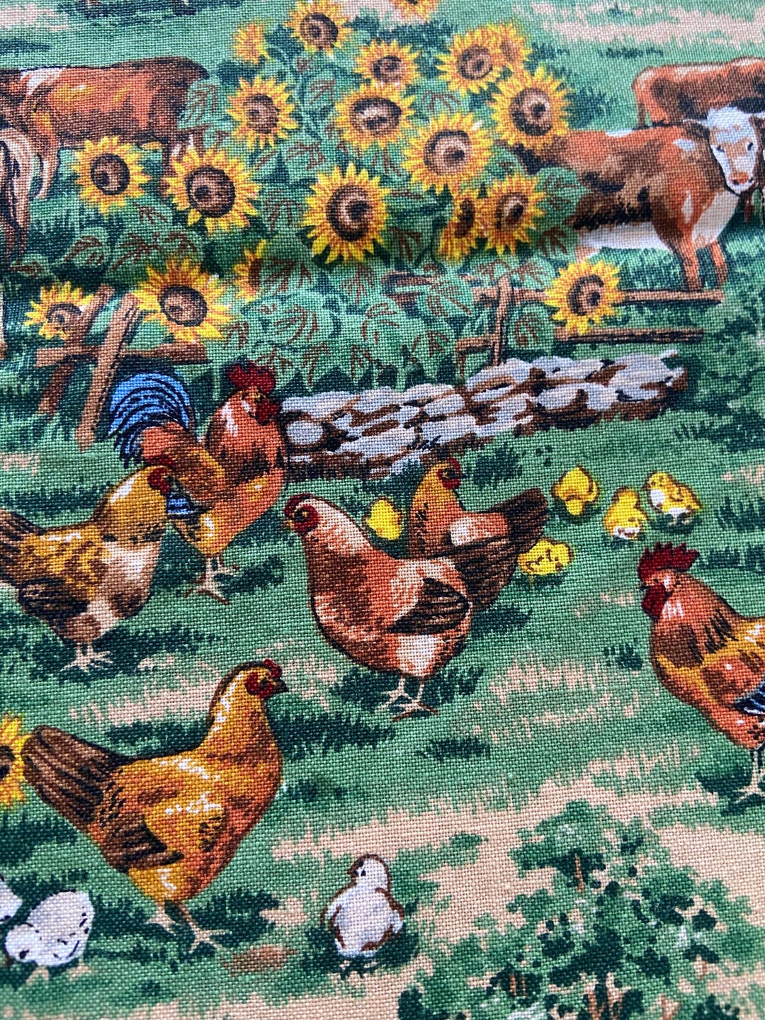 Country Farmhouse Homestead Scene Fabric - Etsy