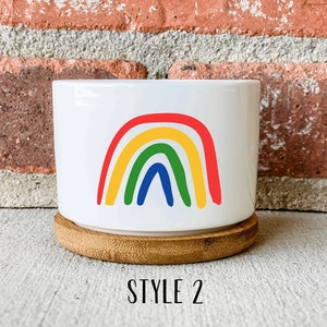 Small Rainbow Planter, Succulent Planter, Ceramic Planter Pot With ...
