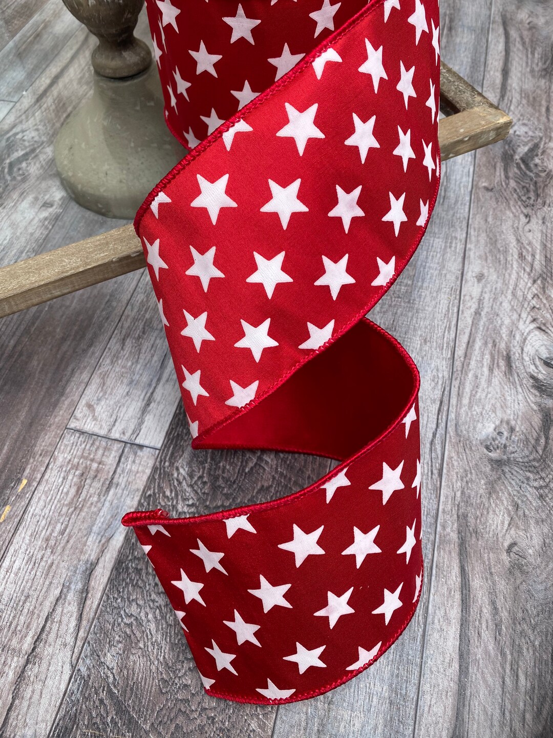 Star Ribbon Red Ribbon Patriotic Stars Designer Ribbon 4 - Etsy