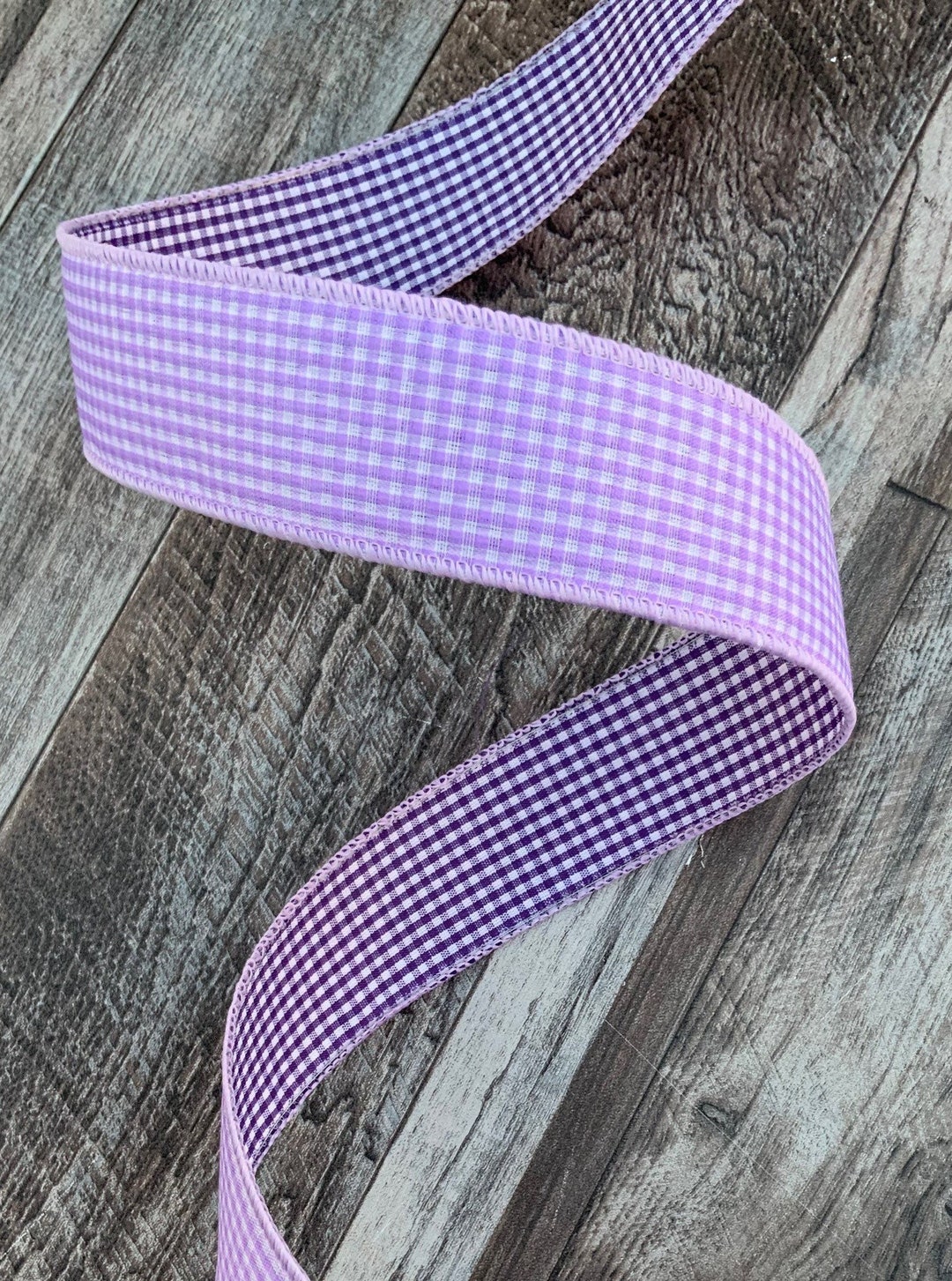 Gingham Ribbon, Check Ribbon, Lavender Ribbon, Purple Ribbon, Designer ...