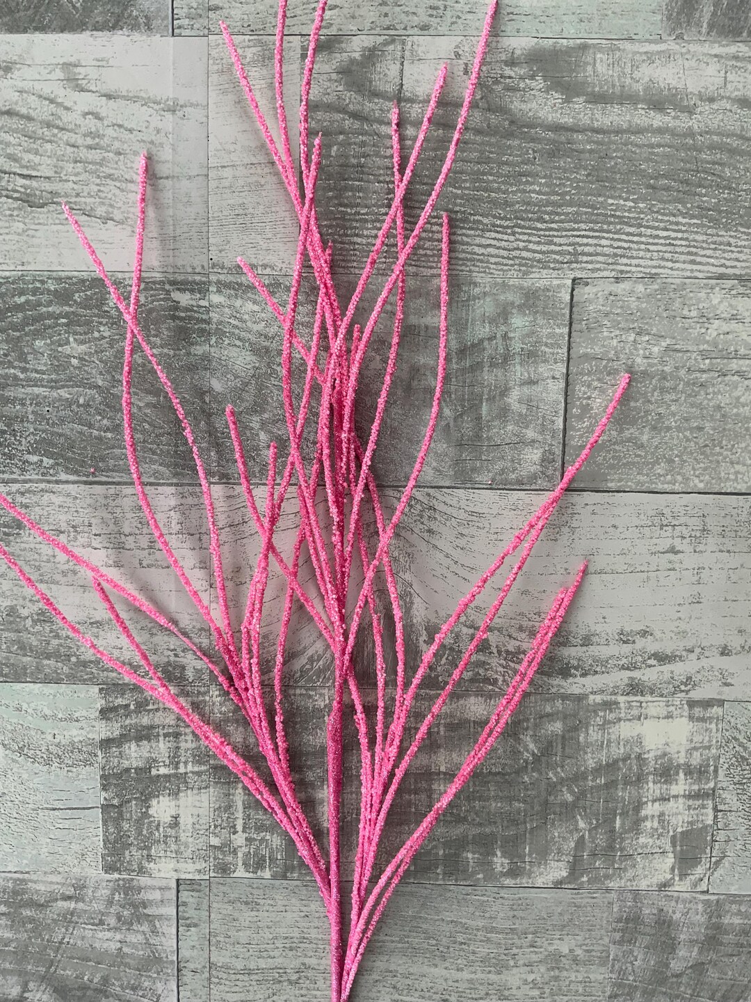 Pink Glitter Twig Spray, 30 Inch Decorative Stem - Etsy