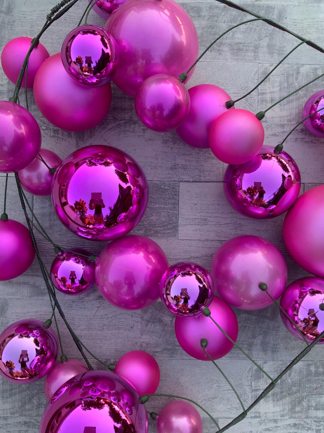 Hot Pink Ball Garland: Matte & Shiny, Multi-size, 6’ - Etsy