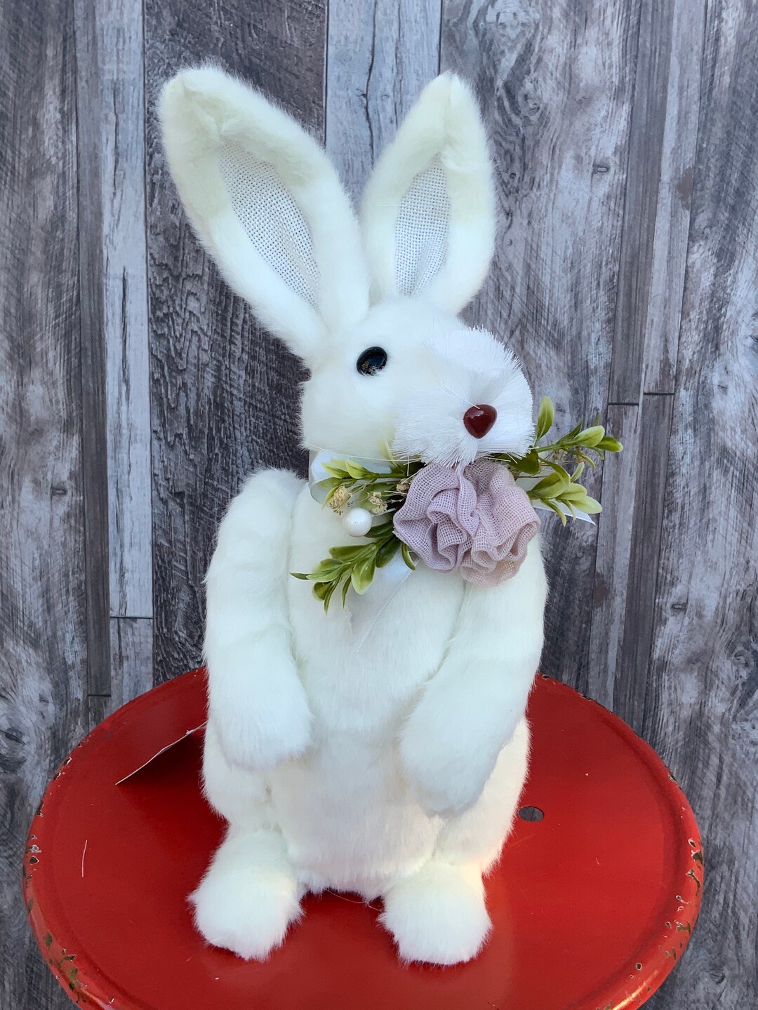 Bunny, Easter Bunny, Furry Bunny, Ivory, Furry Bunny With Ribbon ...