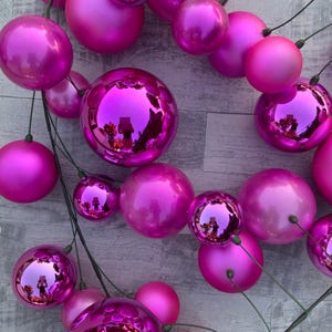 Hot Pink Ball Garland: Matte & Shiny, Multi-size, 6’ - Etsy
