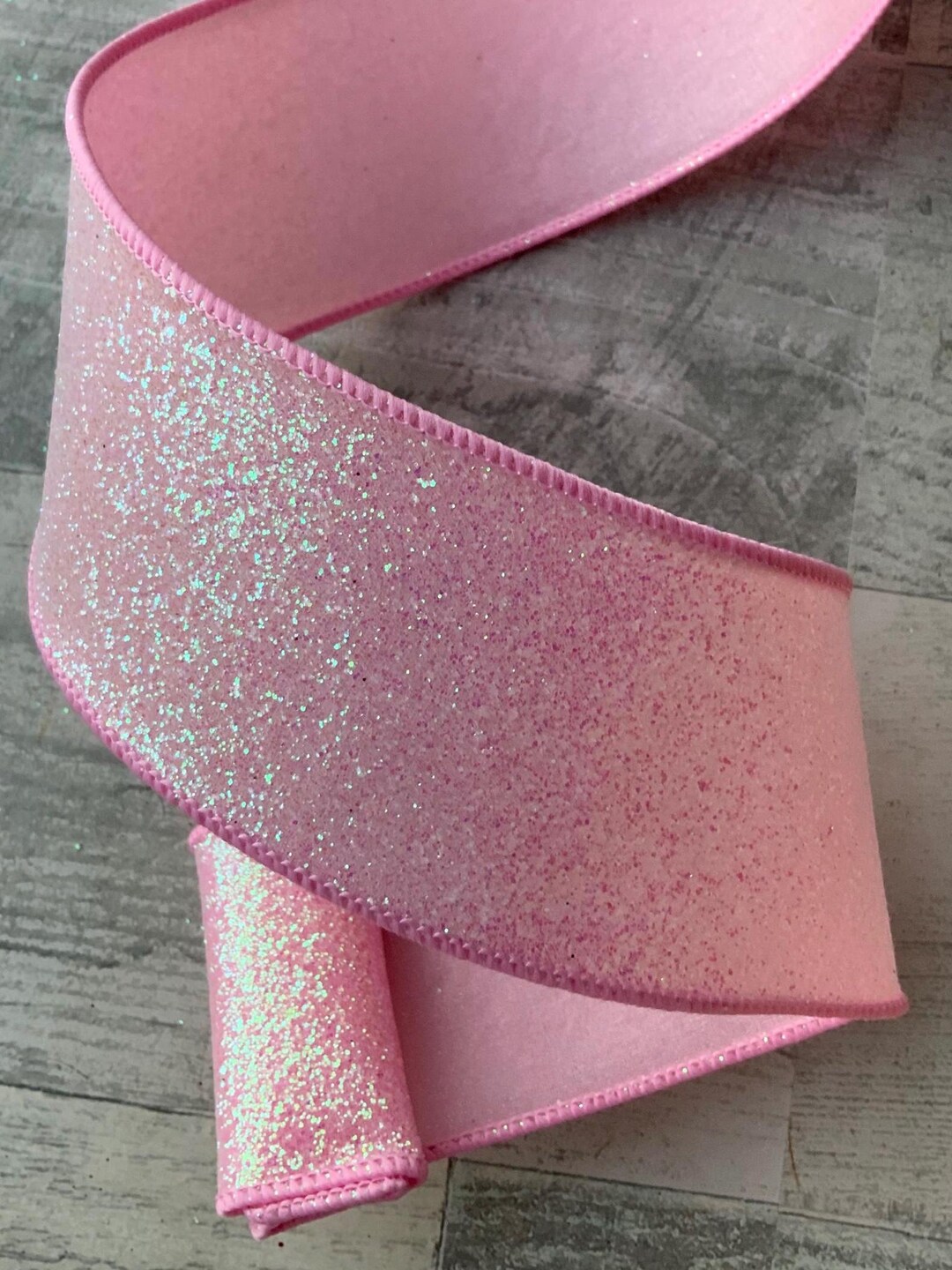 Light Pink Sugar Frost Ribbon: 2.5" X 10 Yards, Wired Farrisilk Ribbon ...