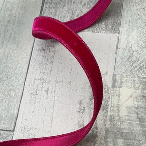 Velvet Ribbon, Hot Pink, Wired Ribbon, .75” Ribbon, Designer Ribbon ...