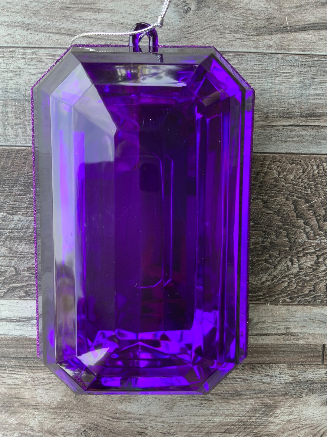 Emerald Cut Purple Acrylic Jewel Ornament - 8” - Etsy