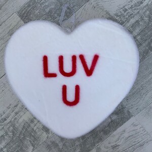 Heart, Conversation Heart, Luv U, Heart Ornament, Hanging Heart, 12” - Etsy