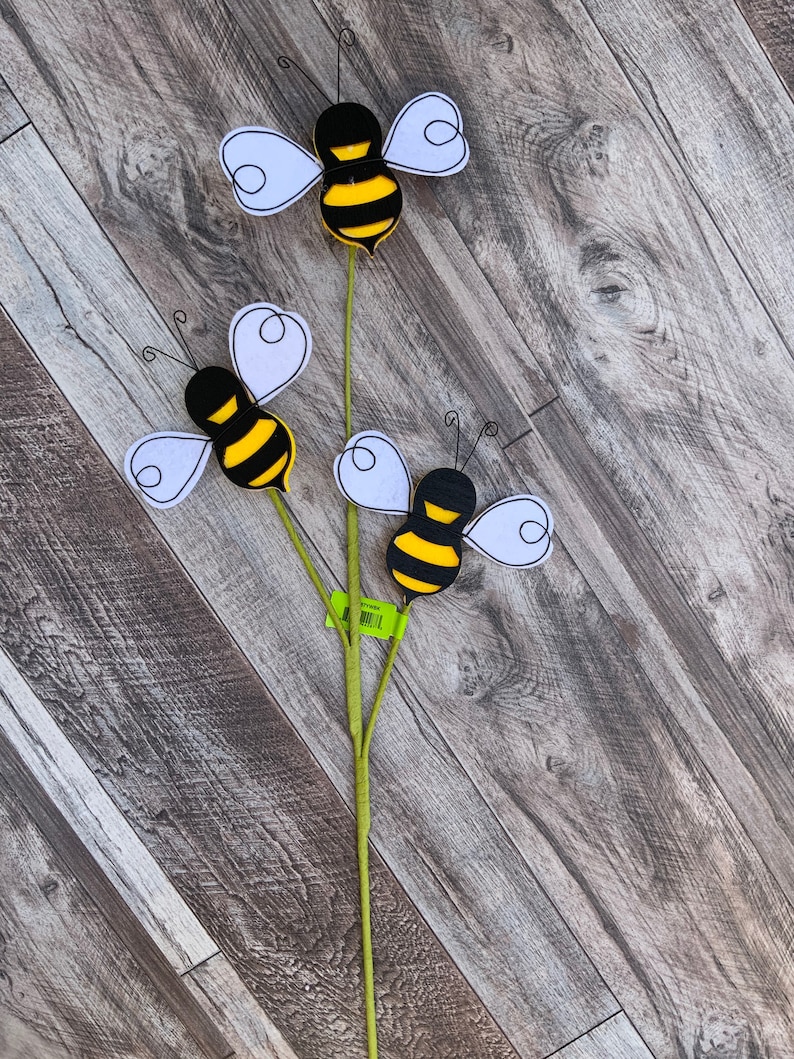 Whimsical Bee Floral Spray: Spring Summer Pick, 25" Long - Etsy