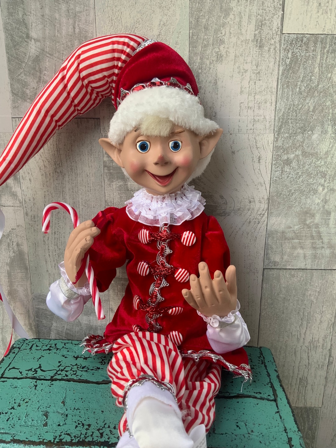Elf, 30 Posable Elf, Red & White, Peppermint, Lollipop, Santas Helper ...