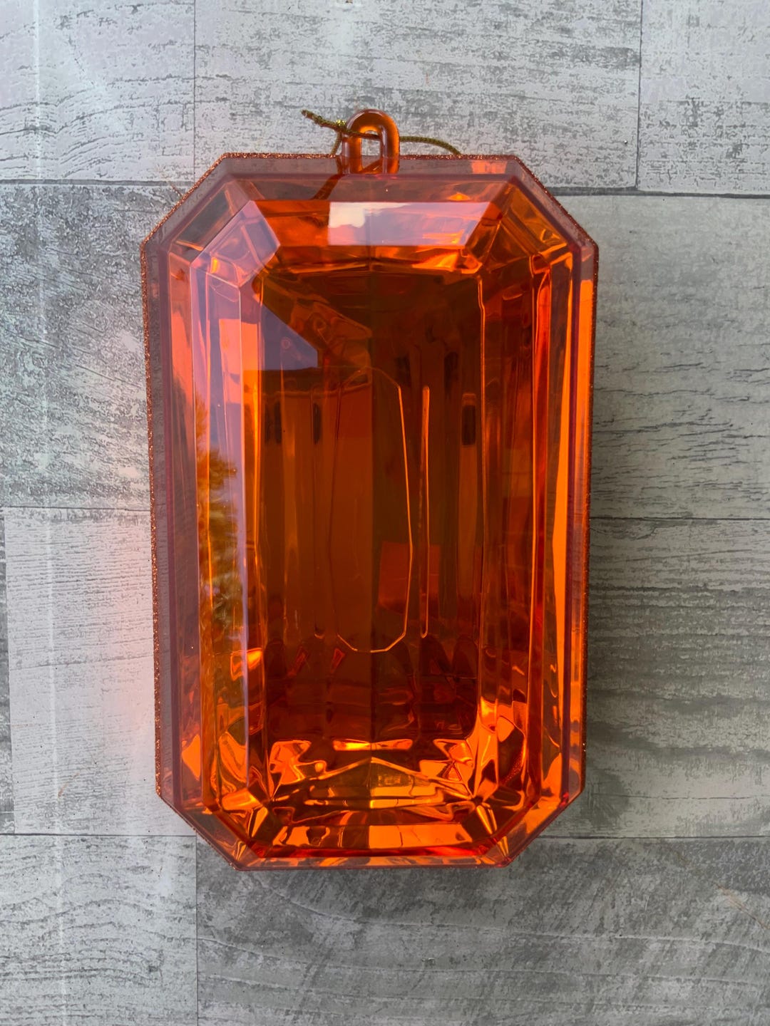 Orange Jewel, Rectangle Jewel, Emerald Cut, Emerald Cut Precious Stone ...