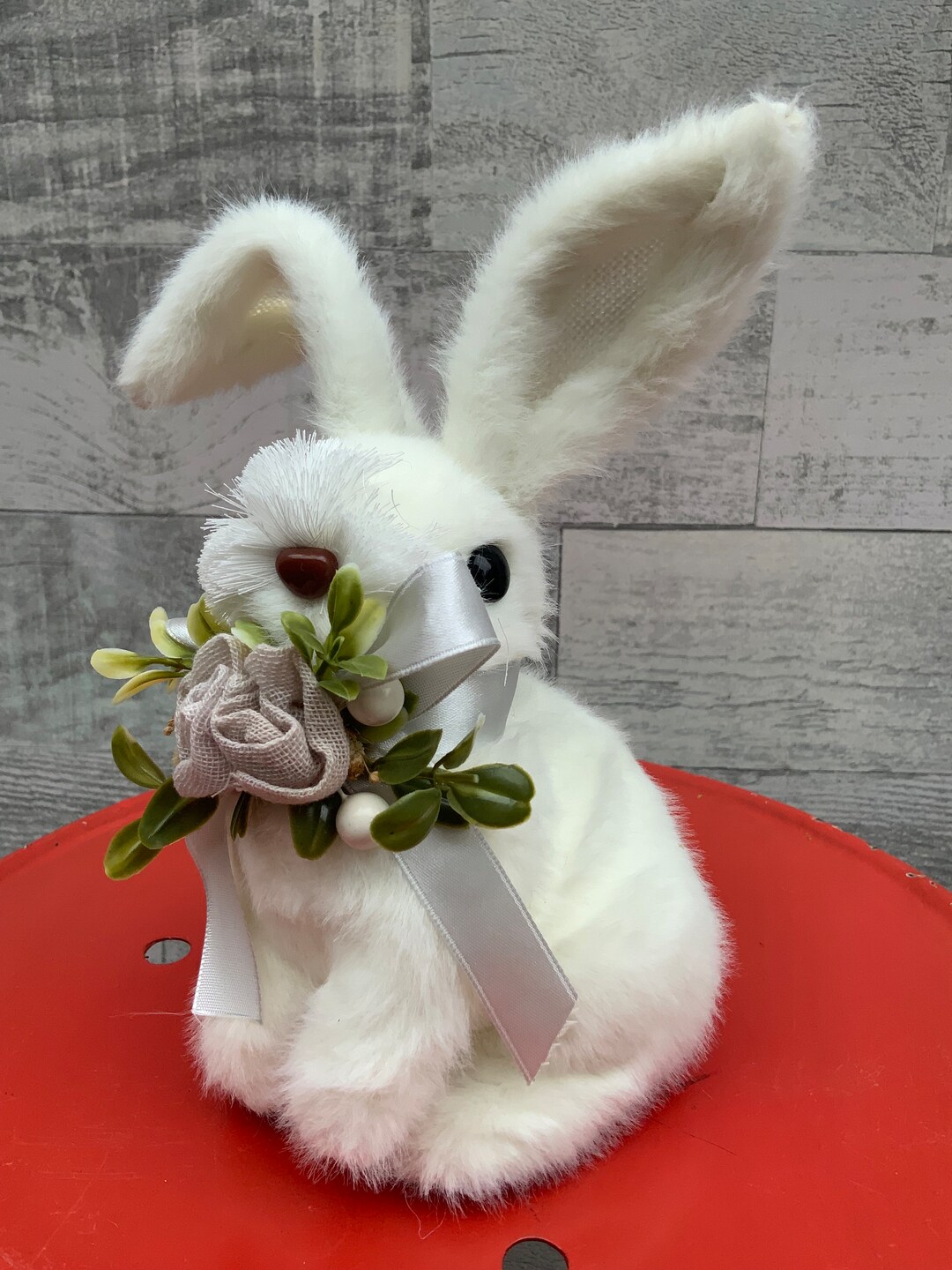 Bunny, Easter Bunny, Furry Bunny, Ivory, Furry Bunny With Ribbon ...