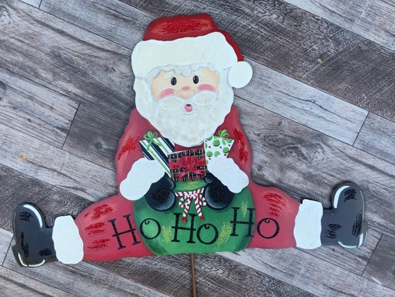 Santa Santa Claus Santa Splits Red & Green Ho Ho Ho Metal - Etsy