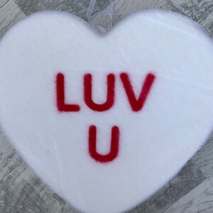 Heart, Conversation Heart, Luv U, Heart Ornament, Hanging Heart, 12” - Etsy