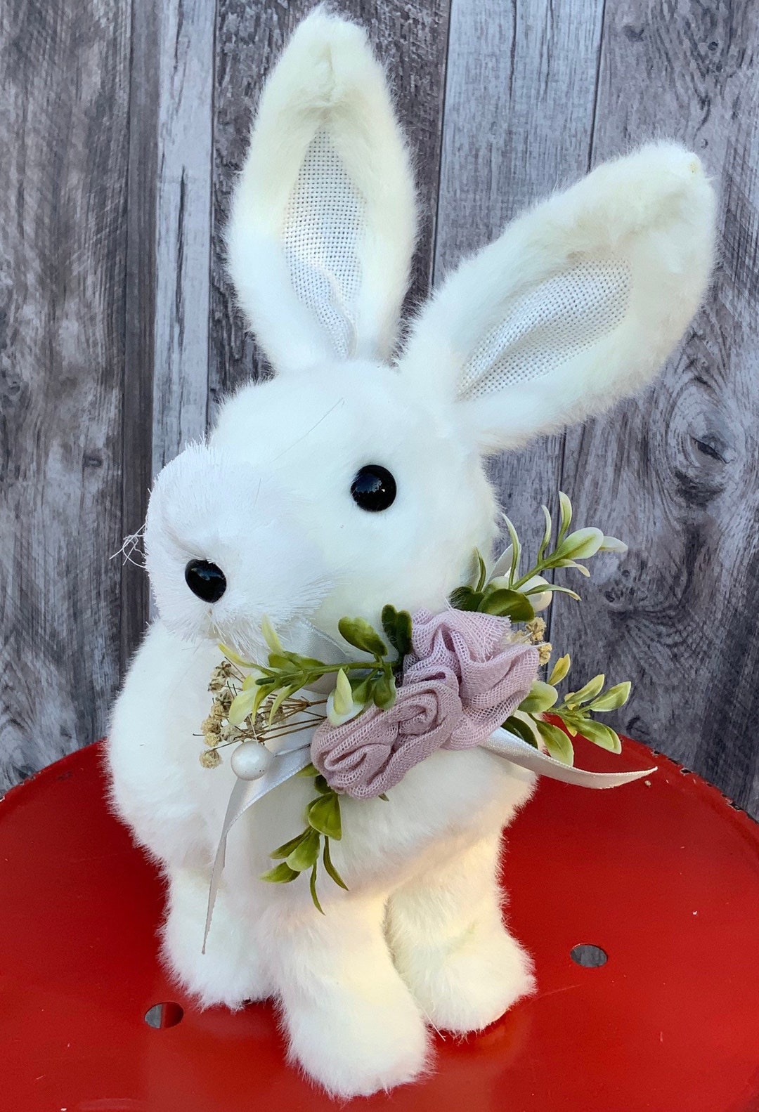 Bunny, Easter Bunny, Furry Bunny, Ivory, Furry Bunny With Ribbon ...