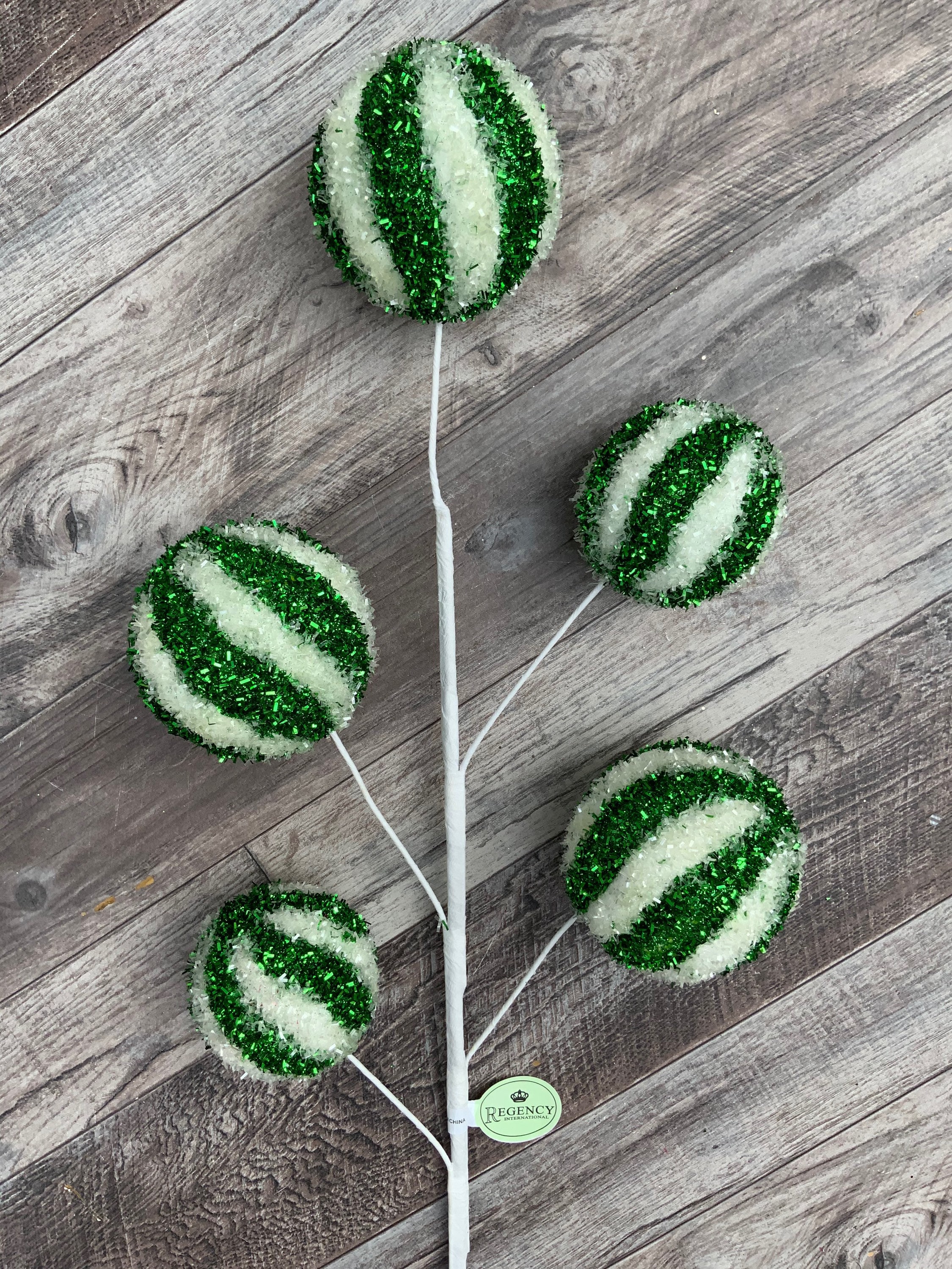 Christmas Spray, Sweets, Emerald, Green & White, Sparkle Swirl Candy ...
