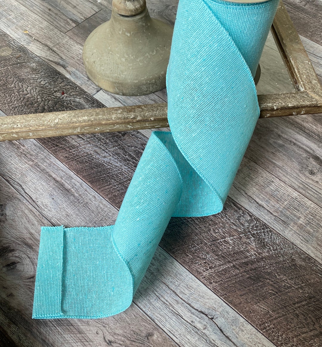 Aqua Ribbon, Aqua Hopsack Ribbon, Wired Ribbon, 4 Ribbon, Designer ...