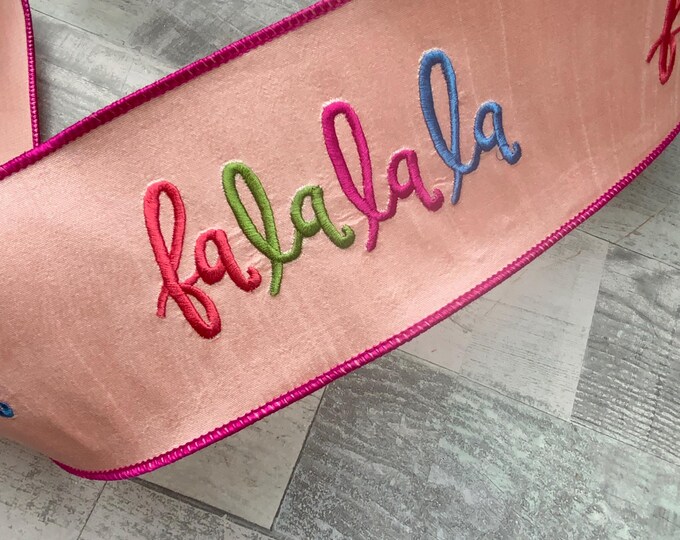 Fa La La La Ribbon, Fa La La La, 4" Ribbon, 10 Yards, Wired, Designer ...