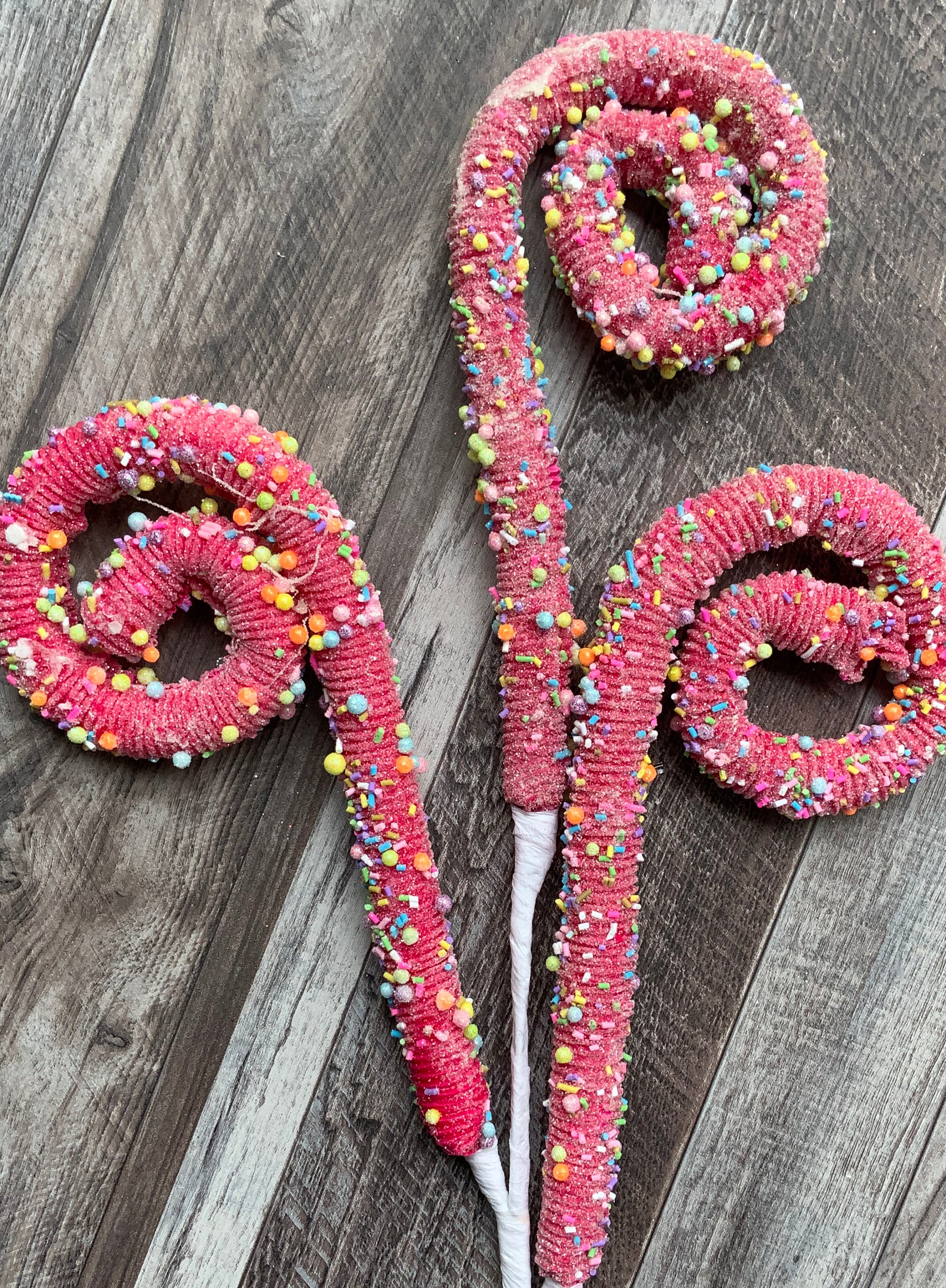 Curly Spray Sprinkle Curly Spray Pink Christmas Spray - Etsy