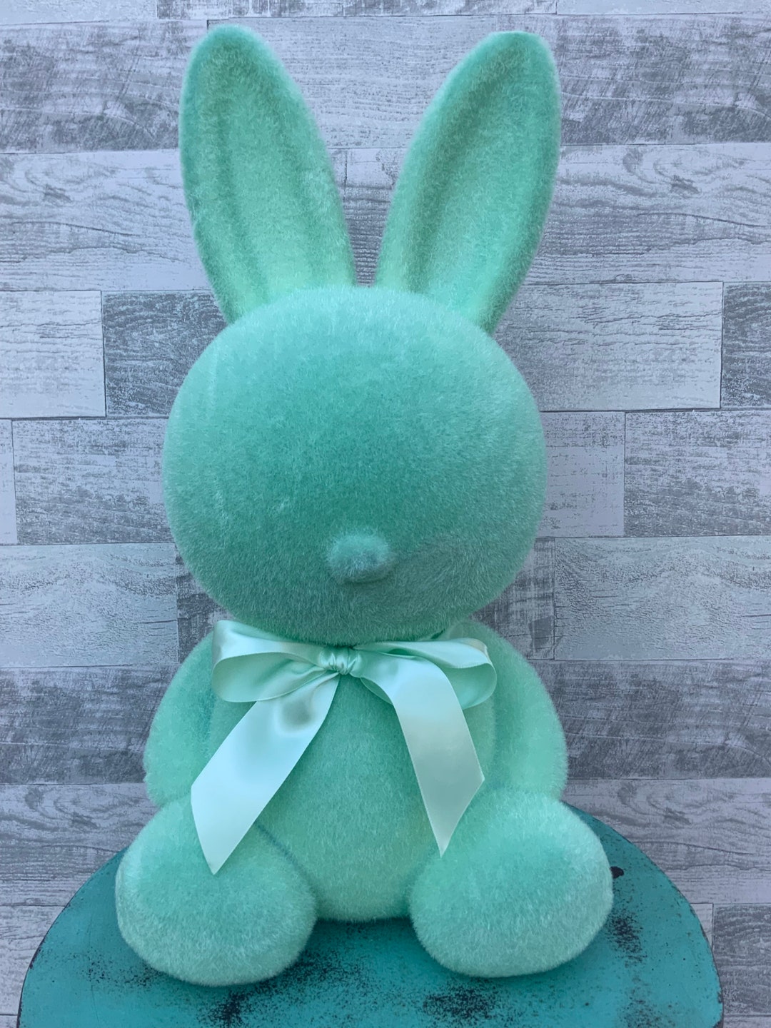 Flocked Bunny, Flocked Sitting Bunny, 20” Flocked Bunny, Mint Bunny - Etsy