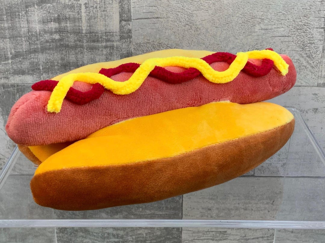 Hot Dog, Plush, Plush Hot Dog, Picnic, Baseball, Ornament, Americana - Etsy