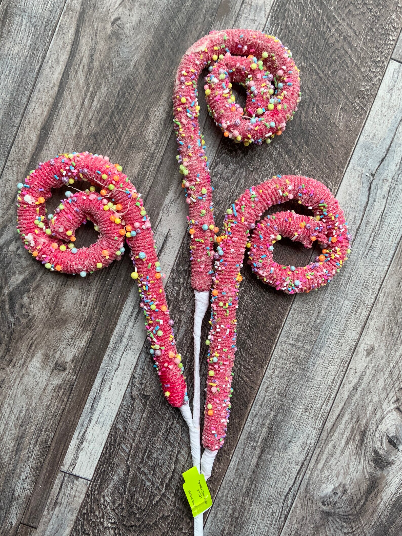 Curly Spray Sprinkle Curly Spray Pink Christmas Spray - Etsy