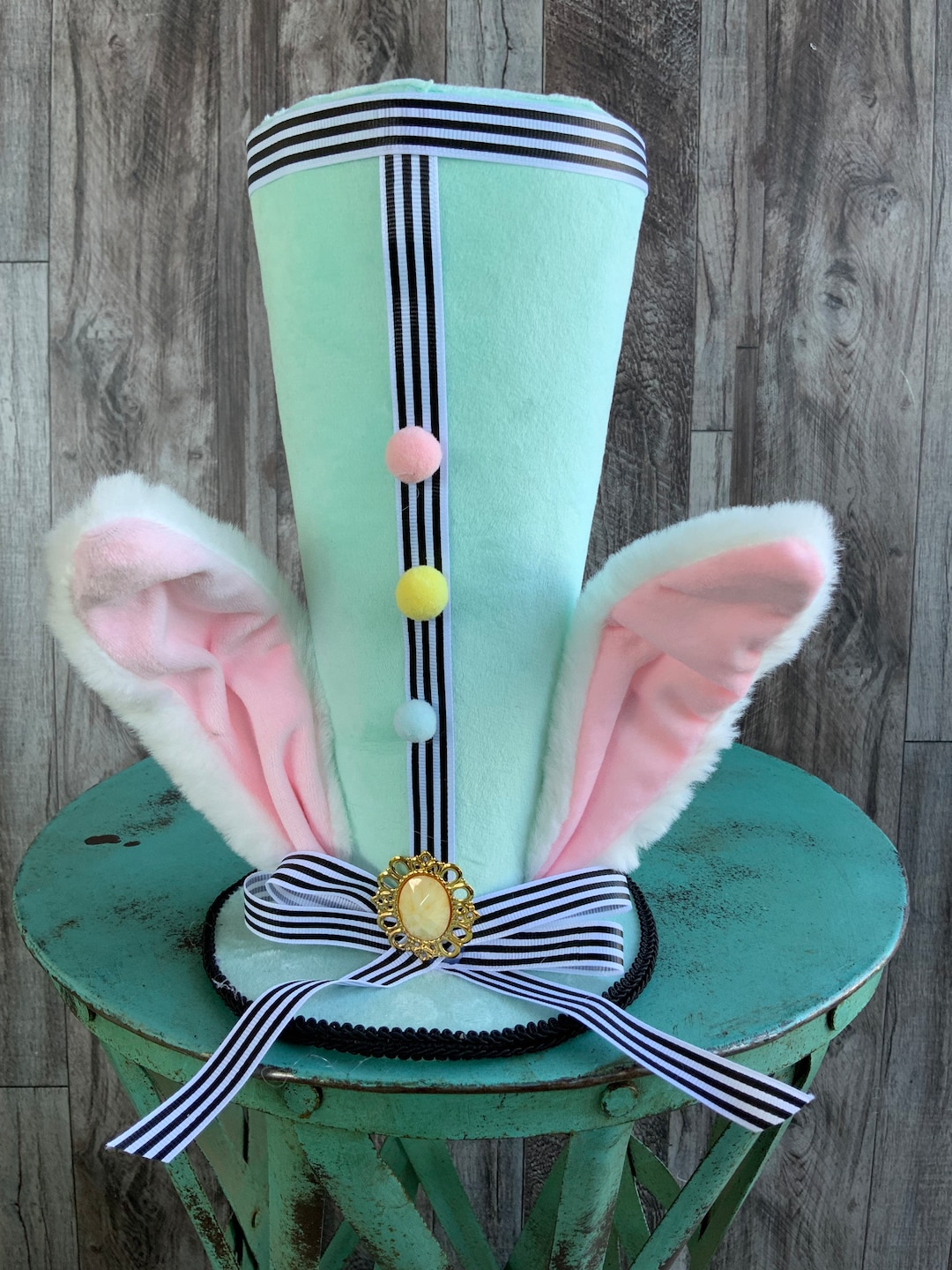 Bunny Ears, Easter Hat, Velvet Stripe Bunny Ear Hat, Velvet & Stripe ...
