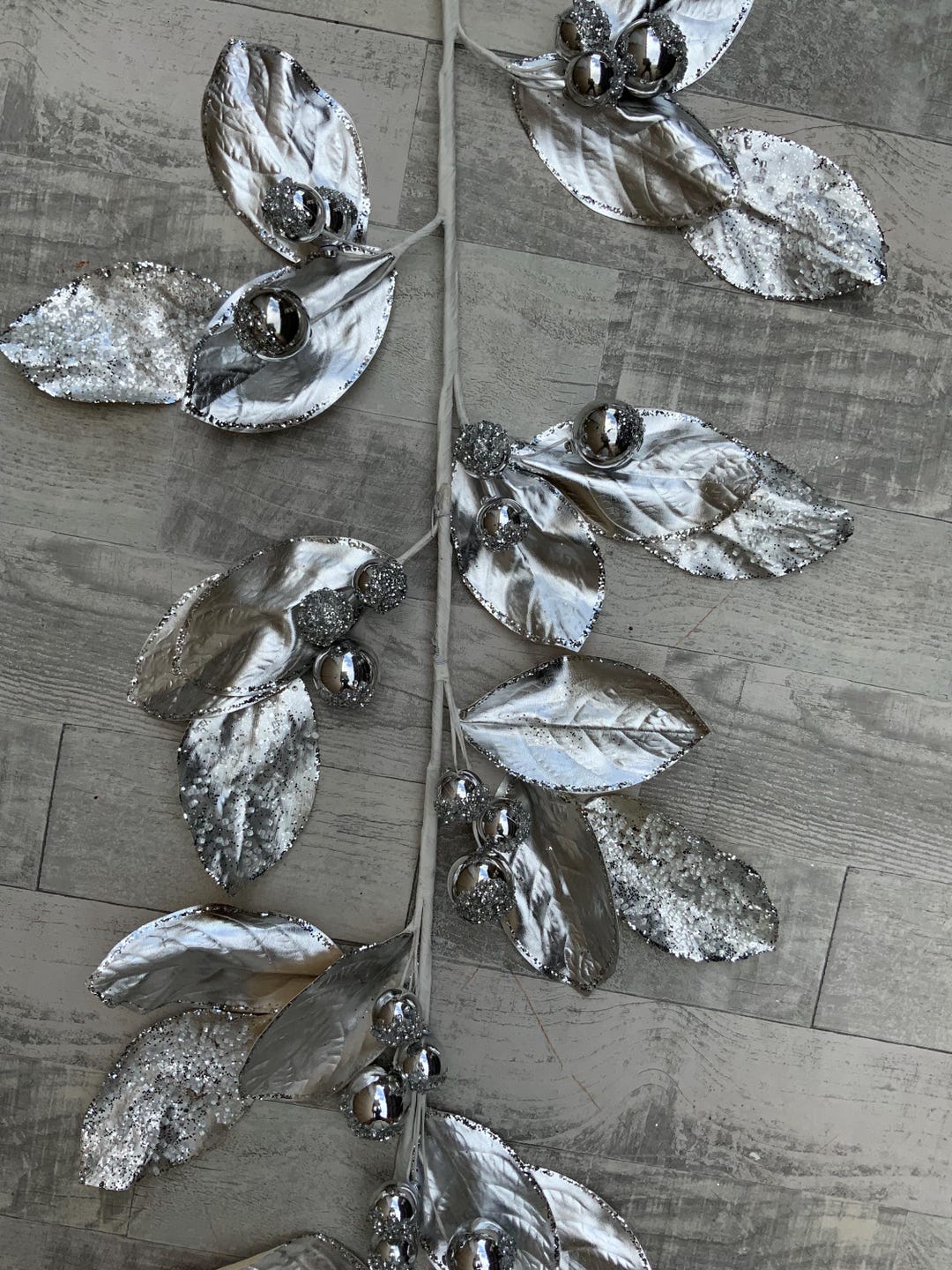 Garland, Magnolia Leaf, Metallic Magnolia Leaf, Silver, 50” - Etsy