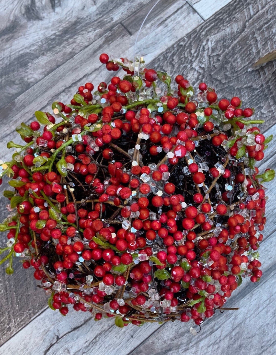 Ornament, Ball Ornament, Red, Berries, Twigs, Beattie & Twig Ball ...