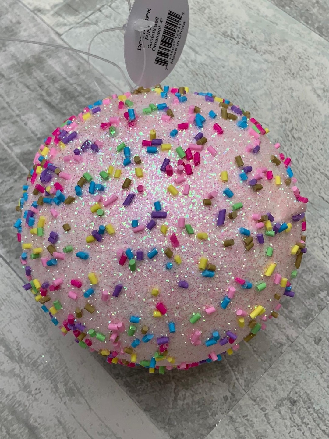 Pink Ornament, Pink Ball Ornament, Confetti, Sprinkles, Candy, Sweets ...