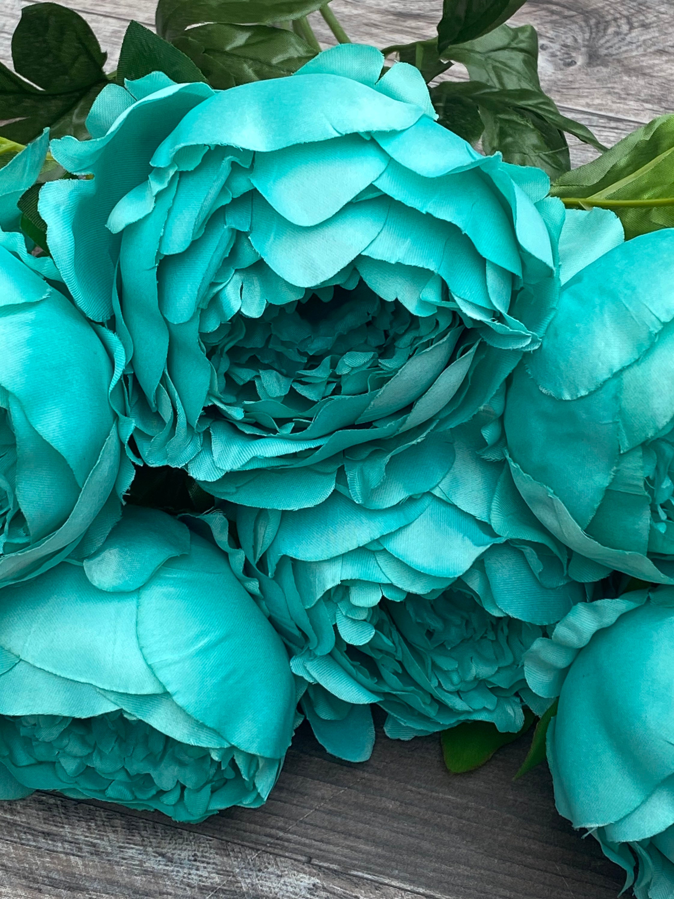 Peony Bush Teal Peony Bush Teal Floral Stem Floral Stem | Etsy