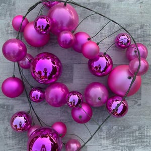Hot Pink Ball Garland: Matte & Shiny, Multi-size, 6’ - Etsy