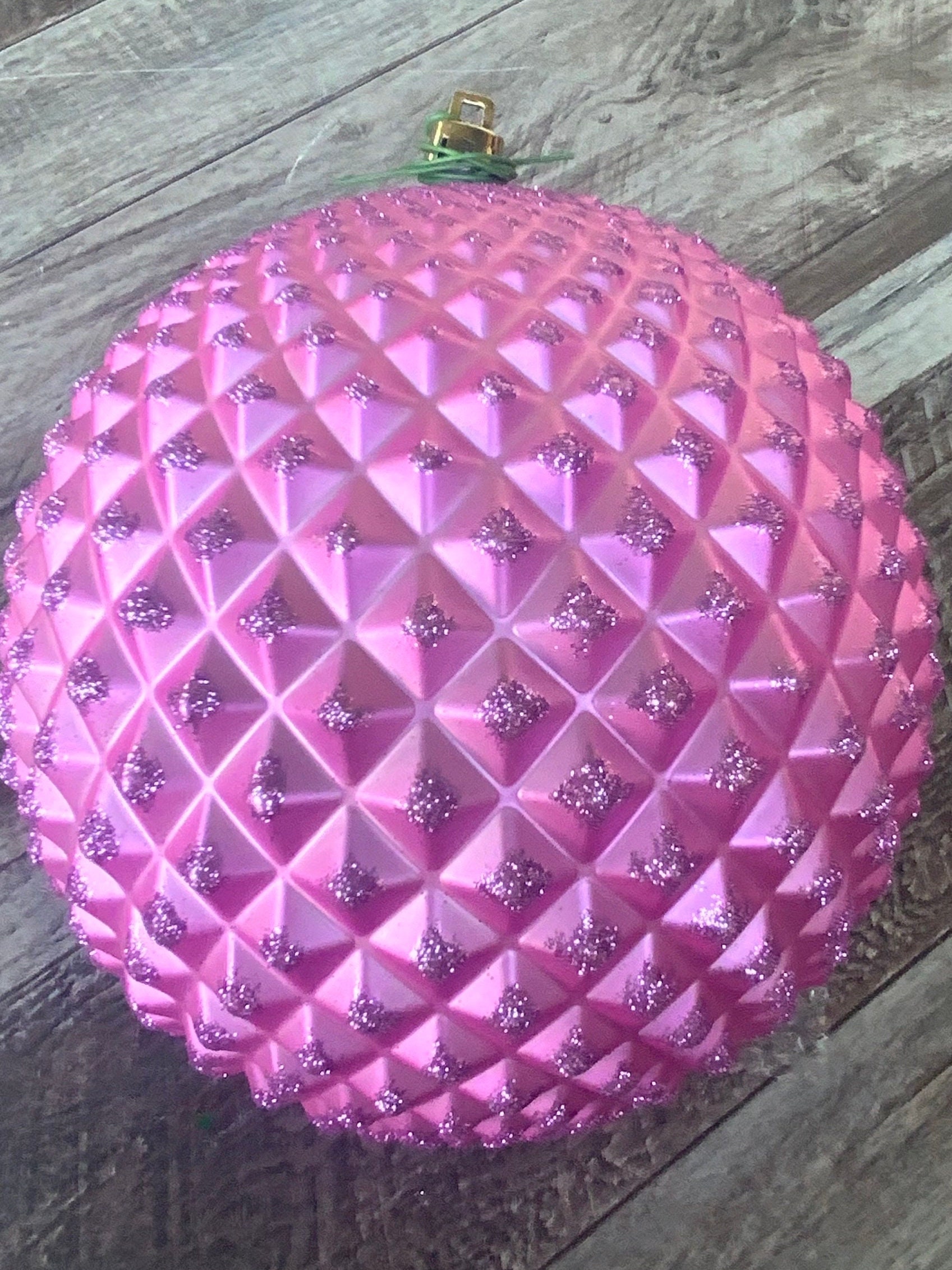Pink Ornament, Orchid, Durian Design, Glitter Accents, Ball Ornament, 6 ...