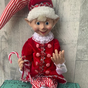 Elf, 30 Posable Elf, Red & White, Peppermint, Lollipop, Santas Helper ...